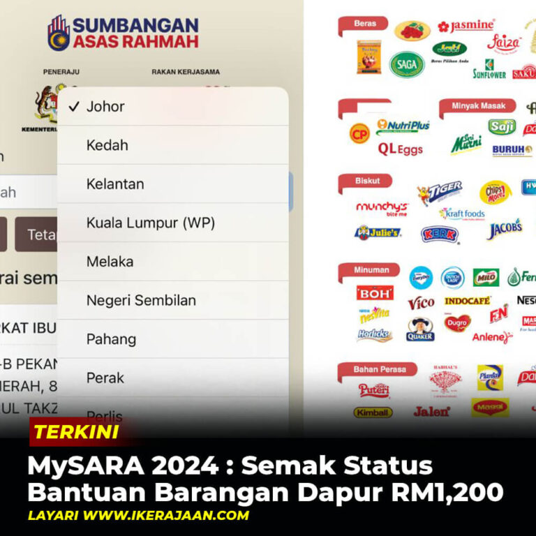 MySARA 2024 : Semak Status Bantuan Barangan Dapur RM1,200