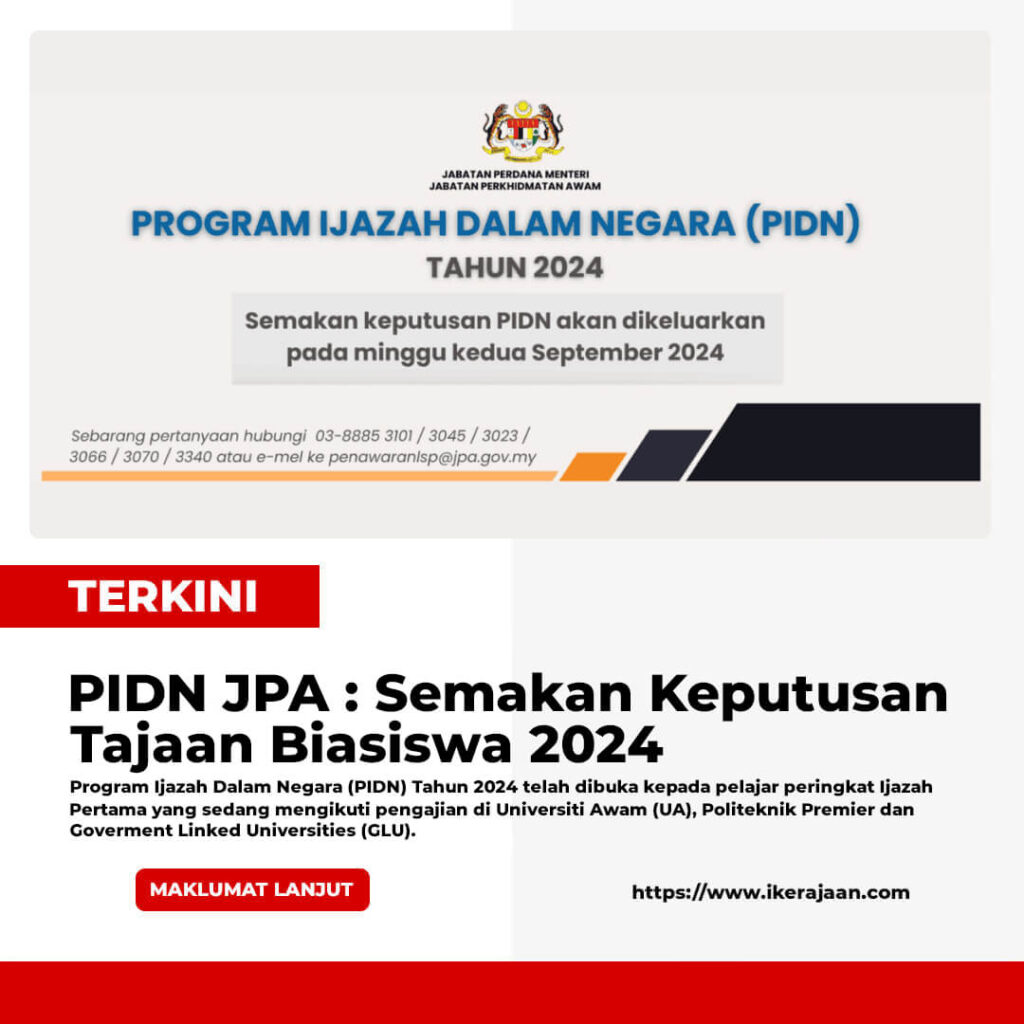 PIDN JPA : Semakan Keputusan Tajaan Biasiswa 2024 - iKerajaan