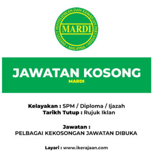 Jawatan MARDI 2026 - Ambilan Terbuka Seluruh Malaysia